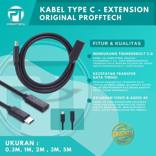 Promo KABEL TYPE C - EXTENSION, ORIGINAL PROFFTECH - 5 Meter - Jakarta ...