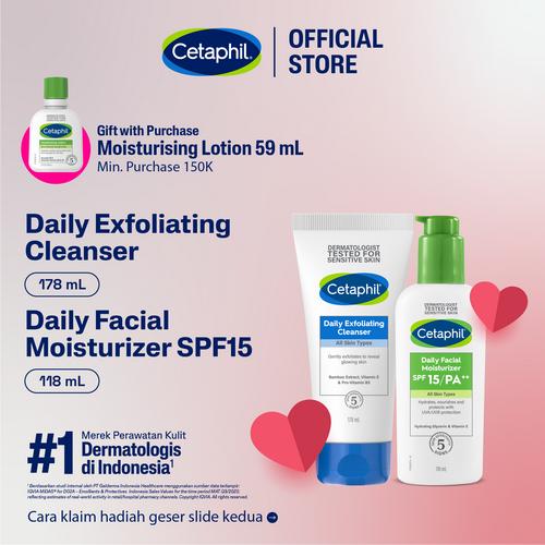 Promo Cetaphil Daily Exfoliating Cleanser 178ml + Facial Moisturizer ...