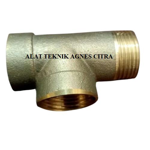Jual Tee Kuningan Drat Luar Dalam 1 inch Tee Sambung Mesin Pompa Air 1 ...