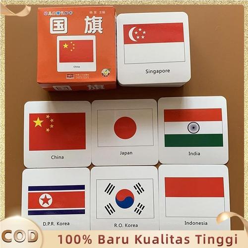 Jual Bendera Negara Country Flag Kartu Negara Dunia 44 Kartu Mainan Konsep Flashcard Bendera ...