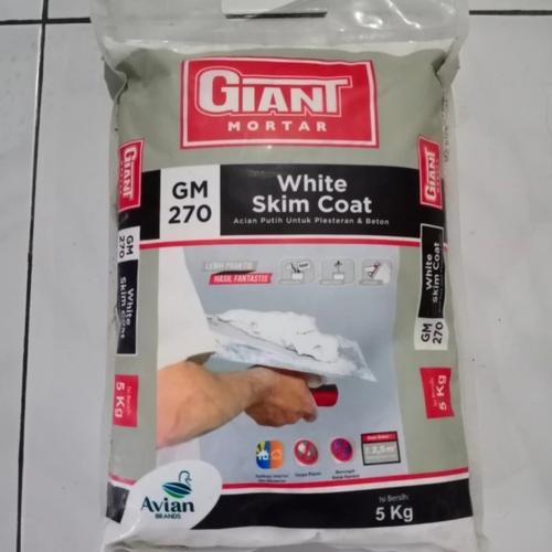 Jual Acian Putih White Skim Coat GIant Mortar GM 270 5 Kg - Kota Depok ...