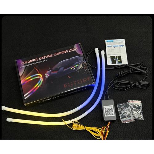Jual Lampu LED DRL Alis Flexibel WRGB APP Bluetooth 60cm Welcome + RGB ...