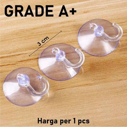 Jual Kop Kaca cop Tempelan Karet Bening hook Cantelan Alat Kaitan 30mm ...