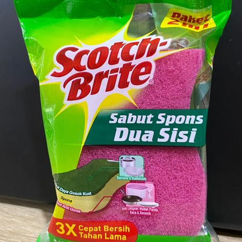 Jual Scotch brite 3m sabut spons 2 in 1 ID 34 sabut spons 2 sisi - Kab ...