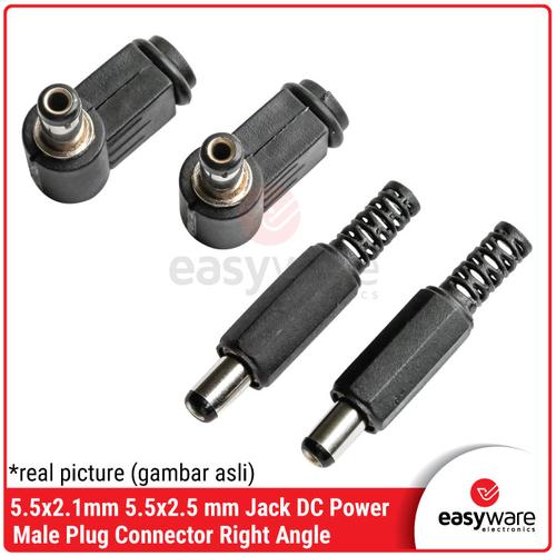 Jual 5.5x2.1mm 5.5x2.5 mm Jack DC Power Male Plug Welding Connector 90 ...