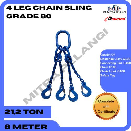 Jual 4 Leg Chain Sling G100 Cap. 21,2 Ton Length 8 Mtr with Clevis ...
