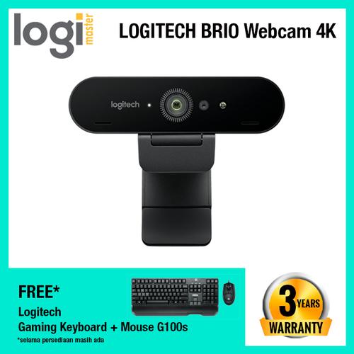 Jual Logitech BRIO Webcam dengan 4K Ultra HD Video; HDR (Free Logitech ...