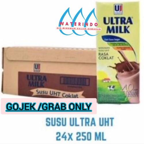 Promo susu ultra coklat kotak 250 ml x 24 kotak (khusus gojek atau grab ...