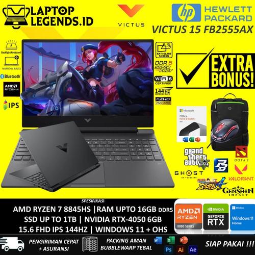 Jual Hp Victus 15 Amd Ryzen 7 8845hs Rtx 4050 Ram 16gb Ddr5 1tb Ssd Full Hd IPS 144hz Windows 11 ...