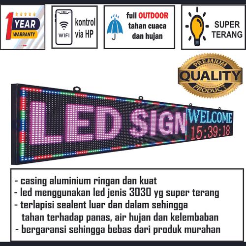 Jual led running text full color rgb custom bergaransi outdoor tahan ...