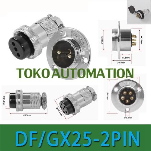 Jual M25 DF25 GX25 25mm 2 pin flange mounting plug socket fixing aviation connector SX75 ...