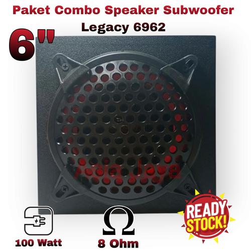 Jual Paket Combo Subwoofer LEGACY 6 Inch 6962 + Box 6" + Tutup Ram 6 ...