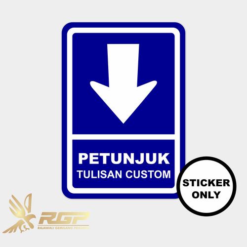 Jual Sticker Petunjuk Custom Panah Bawah Ukuran 15cm x 20cm - Kota ...