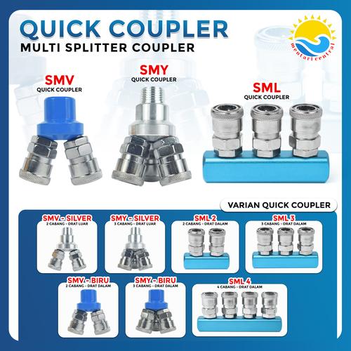 Promo Coupler Kompresor Cabang 2 / Quick Coupler 2 Way / Coupler 2 ...