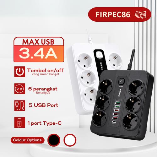 Promo POWER SOCKET ELECTRIC SE6403 4 USB 6 COLOKAN - Q605 PUTIH 3M - Jakarta Utara - Firpec86 ...