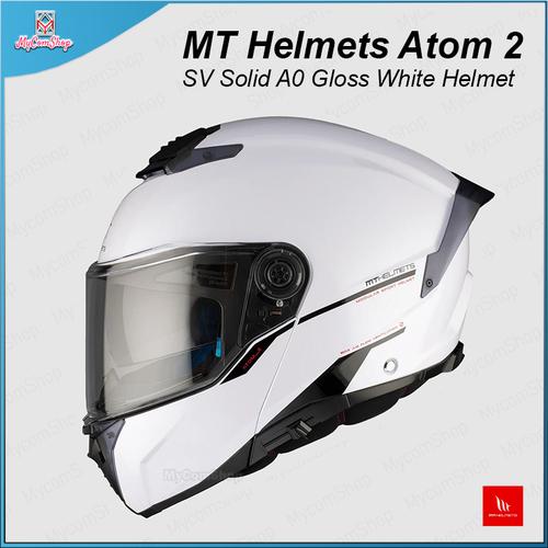 Jual MT HELMETS ATOM 2 SV SOLID A0 GLOSS WHITE HELMET - S - Jakarta ...