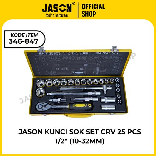 Jual Jason Kunci Sok Cr-V Set 33 Pcs 10-32mm Mata Sock Set 1/4 inch 6PT Socket Wrench Set 1/2 ...
