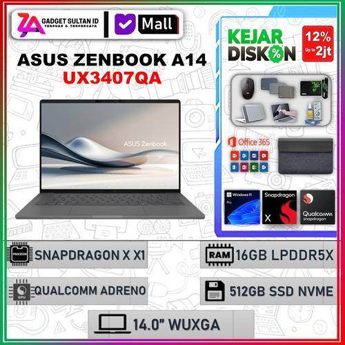 Promo ASUS ZENBOOK A14 UX3407QA SNAPDRAGON X PLUS X126100 16GB 512GB ...