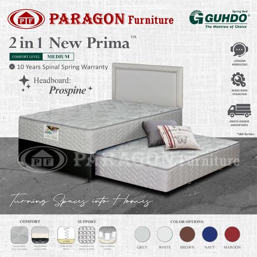 Jual Spring bed 2in1 New Prima 90x200 cm Hb Prospine Full set - Guhdo - Spring bed, Putih - Kota ...