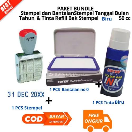 Jual PAKET Stempel DAN BANTALAN CETAK Tanggal Bulan Tahun 1 Warna JOYKO ...
