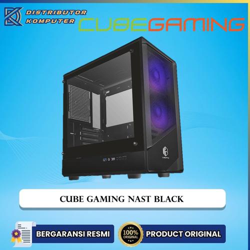 Jual CUBE GAMING NAST BLACK - mATX Gaming Case - Front Mesh & Left Side Tempered Glass - Jakarta ...