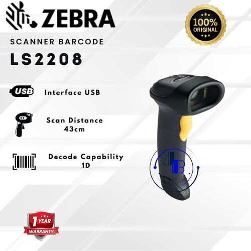 Jual ZEBRA Symbol Barcode Scanner LS2208 LS 2208 1D Auto Scan + Stand ...