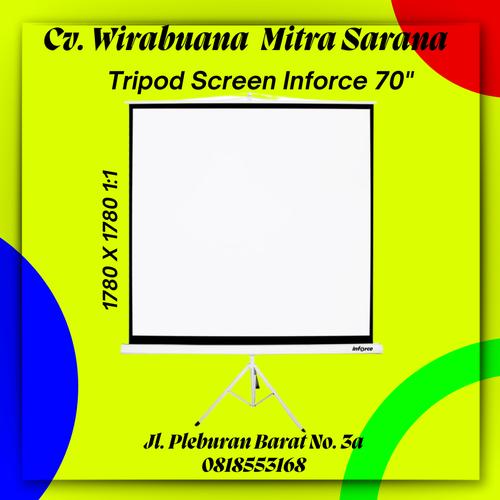 Jual Tripod Screen Projector 70" 1:1 / Layar Proyektor Inforce / screen inforce wall - Tripod ...