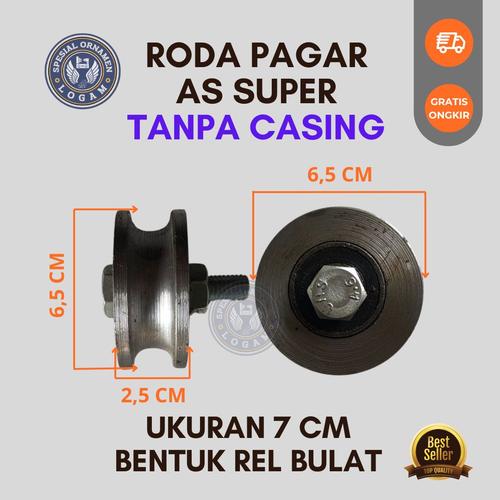 Jual Roda Pagar Besi As Asli Super Tanpa Casing / Roda Only Ukuran 7 Cm ...