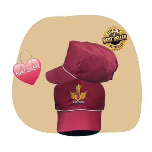 Jual TOPI S. D MERAH POLOS BORDIR PEREKAT DALEMAN FULL FURRING - Kab ...
