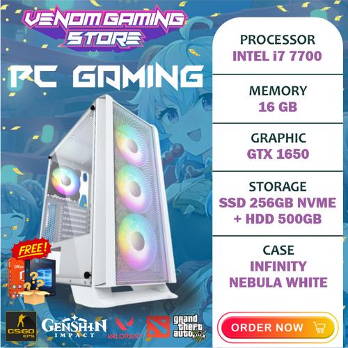 Jual Pc Gaming | Intel i7 7700 | GTX 1650 4GB | 16GB RAM | 256GB NVME ...