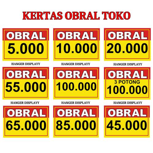 Jual Kertas Tulisan Harga Bandrol / Name Tag Harga Jualan / Kertas ...