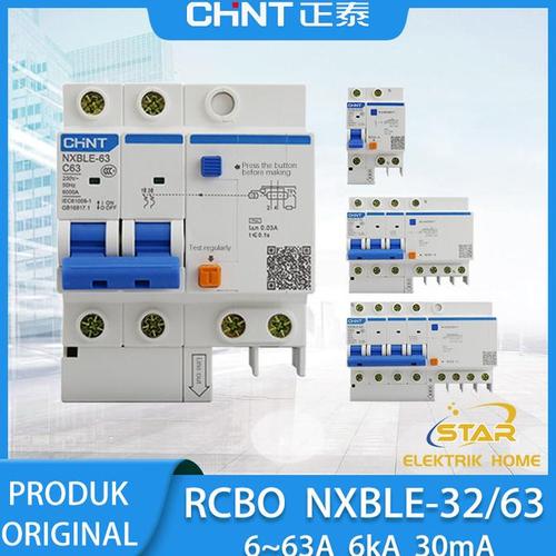 Jual RCBO MCB CHINT NXBLE 32/63 1P+N 2P 3P+N 6KA 30MA 6A 20A 32A 40A 63A - 3P+N, 63A - Kota ...