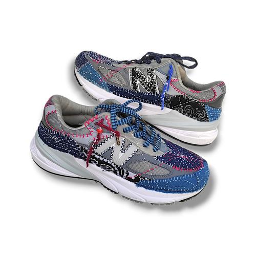 Jual [Custom Made to Order] Boro Sashiko Indigo Distressed Half Patchwork Rework Repair Bandana ...