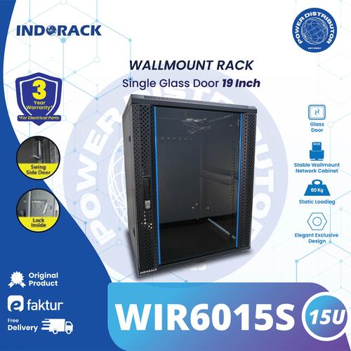 Jual Wallmount Rack 15U WIR6015S Single Door Depth 600mm // INDORACK ...