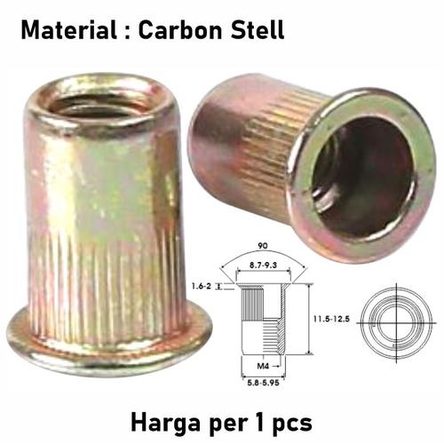 Jual M4 Mur Rivet Nut Rivnut Kuning Besi Carbon Steel Nutsert Tanam insert - Jakarta Barat ...