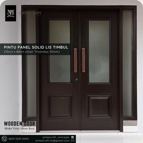 Jual Pintu Kayu Meranti/Kamper/Merbau Solid (Panel Lis Timbul) - 225cm ...