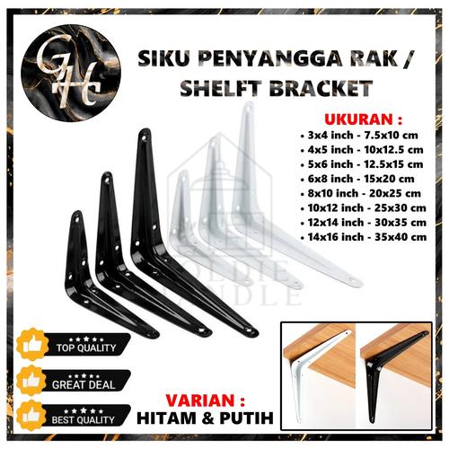 Promo Siku Penyangga Rak Dinding Besi L Shelf Bracket Ambalan Hitam ...