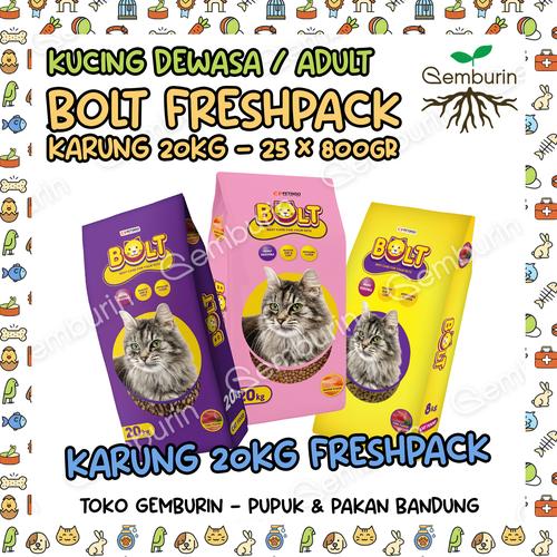 Jual [1 KARUNG] BOLT 20KG FRESHPACK ISI 25 x 800GR / Makanan Kucing ...