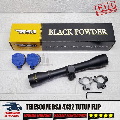 Jual TELESKOP BSA 4X32 TELESCOPE BSA 4X32 BSA BLACK POWDER 4X32 RINGAN ...