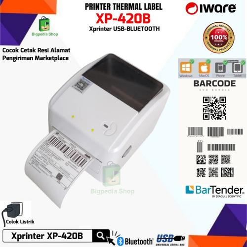 Jual Thermal Printer Barcode Label Stiker XPRINTER XP-420B 420B USB / BLUETOOTH - USB BLUETOOTH ...