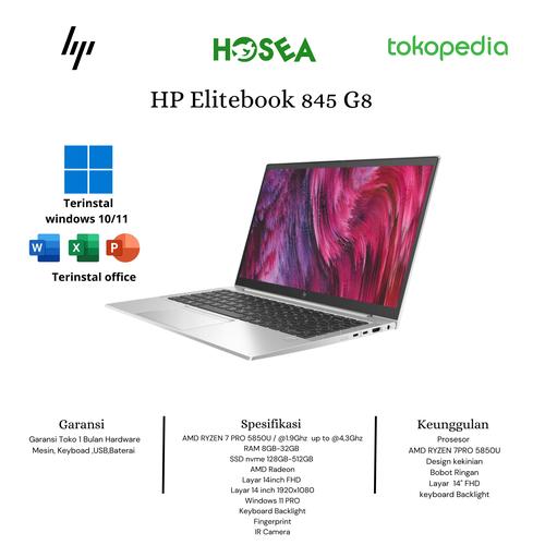 Jual LAPTOP GAMING!! HP Elitebook 845 G8 RYZEN 7PRO 5850U RAM 32GB SSD ...