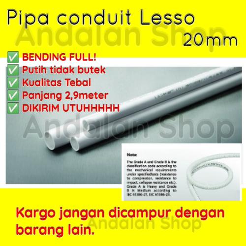 Jual pipa conduit 20mm LESSO/ pipa conduit 20mm/pipa lesso proyek ...