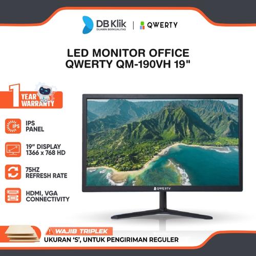 Promo LED Monitor Office QWERTY QM-190VH 19" IPS HD 75Hz 3ms HDMI VGA ...