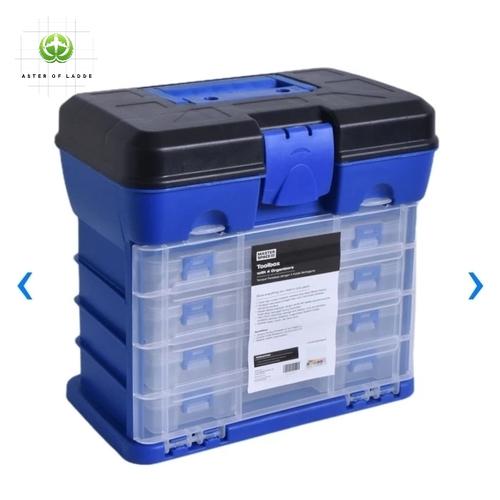 Jual Kotak Perkakas Plastik 4 Organizer Krisbow Tool Box Tamiya - Biru ...