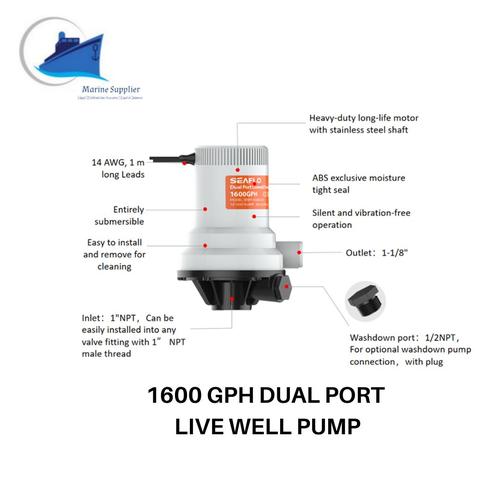 Jual Pompa Umpan Hidup 01 series 1600 GPH Dual Port Livewell Pump ...