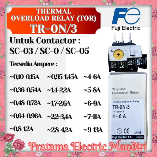 Jual FUJI ELECTRIC THERMAL OVERLOAD RELAY TOR TR-ON/3 TR-0N/3 TR ON/3 ...