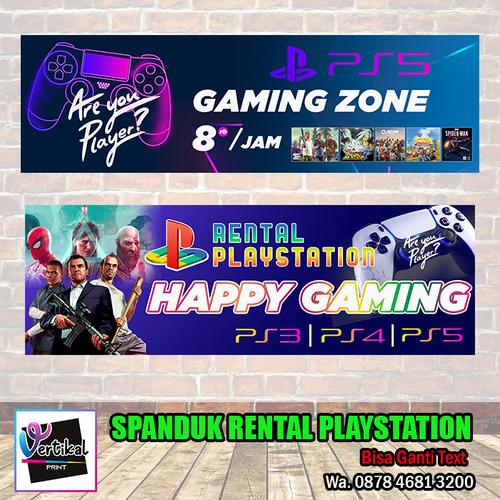 Jual Cetak Banner Spanduk Rental PS Playstation PS3 PS4 PS5 Backdrop ...