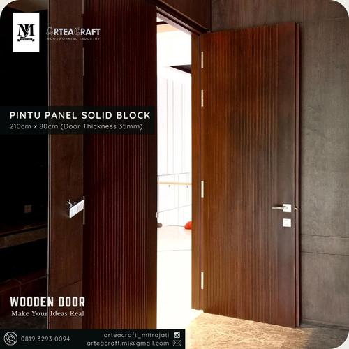 Jual Pintu Kayu Meranti/Kamper/Merbau Solid (Full Block) - 225cm x 84cm ...