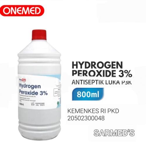 Jual ONEMED H2O2 Hidrogen Peroxide 3% 800 ml Antiseptic Luka / H2O2 ...