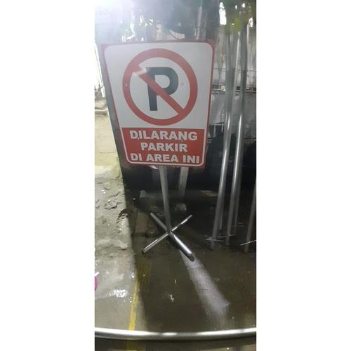 Jual Sign Plat Dilarang Parkir Diarea Ini Ukuran 40X60cm +Tiang Uk ...